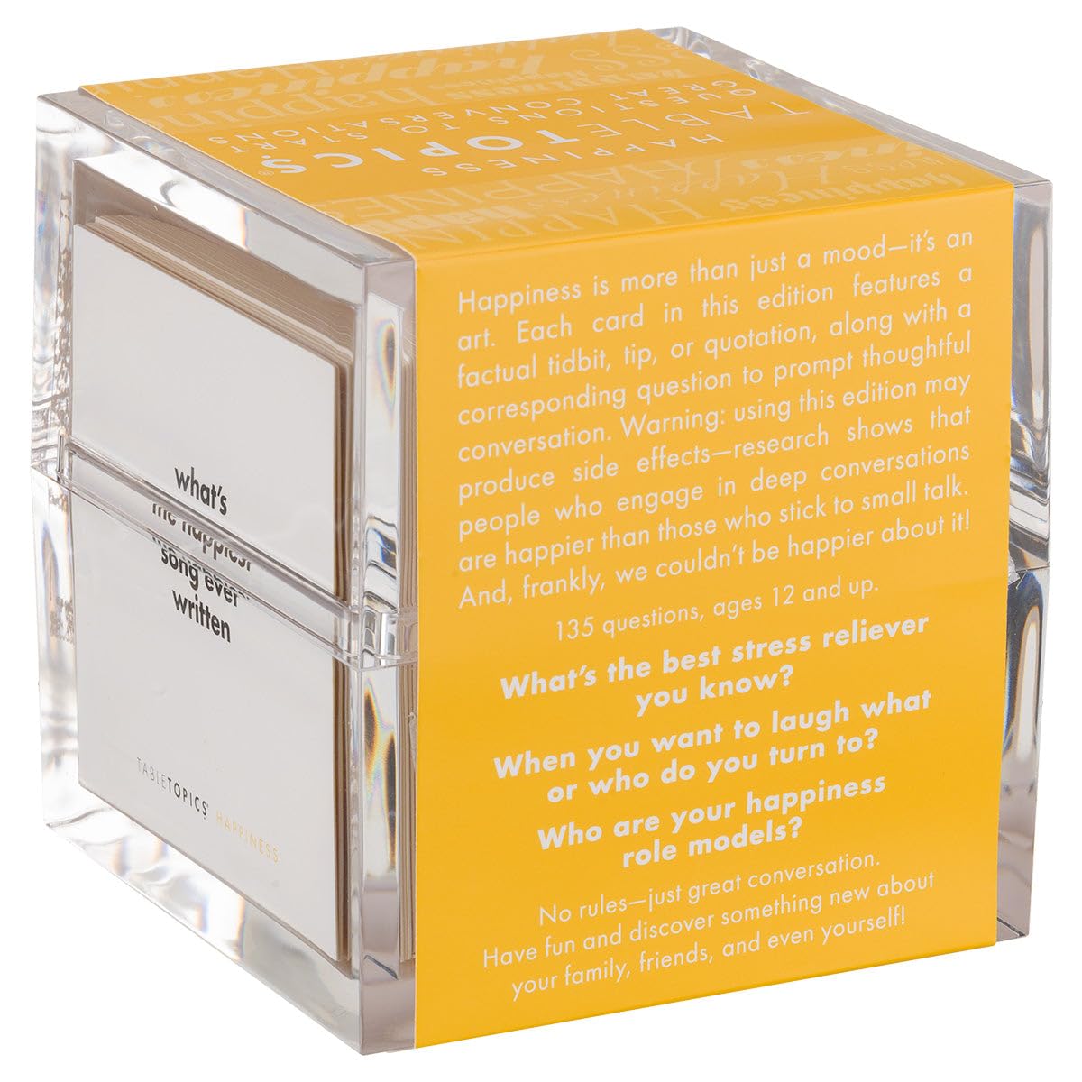 TableTopics Happiness - 135 Conversation Cards with Bonus Tips and Quotes for Meaningful Discussions About What Makes You and Others Happy