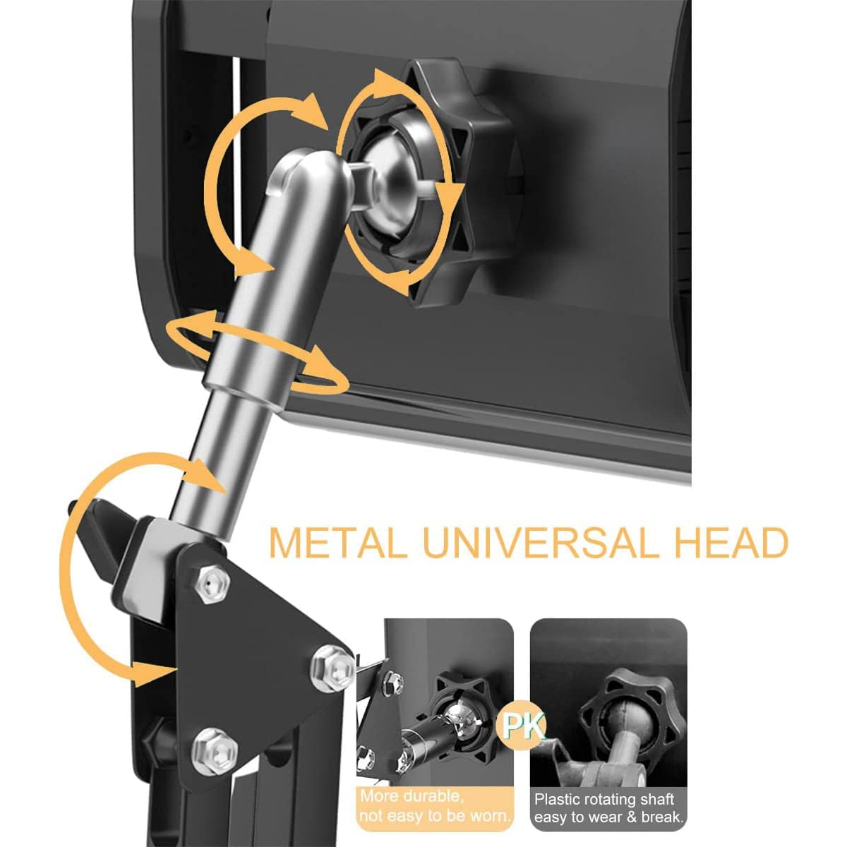 SENLNES Tablet Floor Stand Holder, Adjustable Universal 360-degree Rotatable Metal Tablet Holder, Suitable for iPad Air Mini Pro 12.9/9.7,iPhones, Cell Phones (4.7"-12.9")