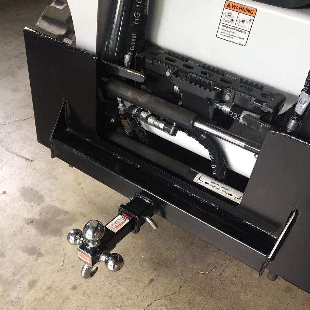 Titan Attachments Universal Cut Out Receiver Mount Plate, 1/4" Thick Skid Steer Plate Attachment, 2" Receiver Hitch, 3000 LB Weight Capacity, Quick Tach Steel Mount Plate Adapter