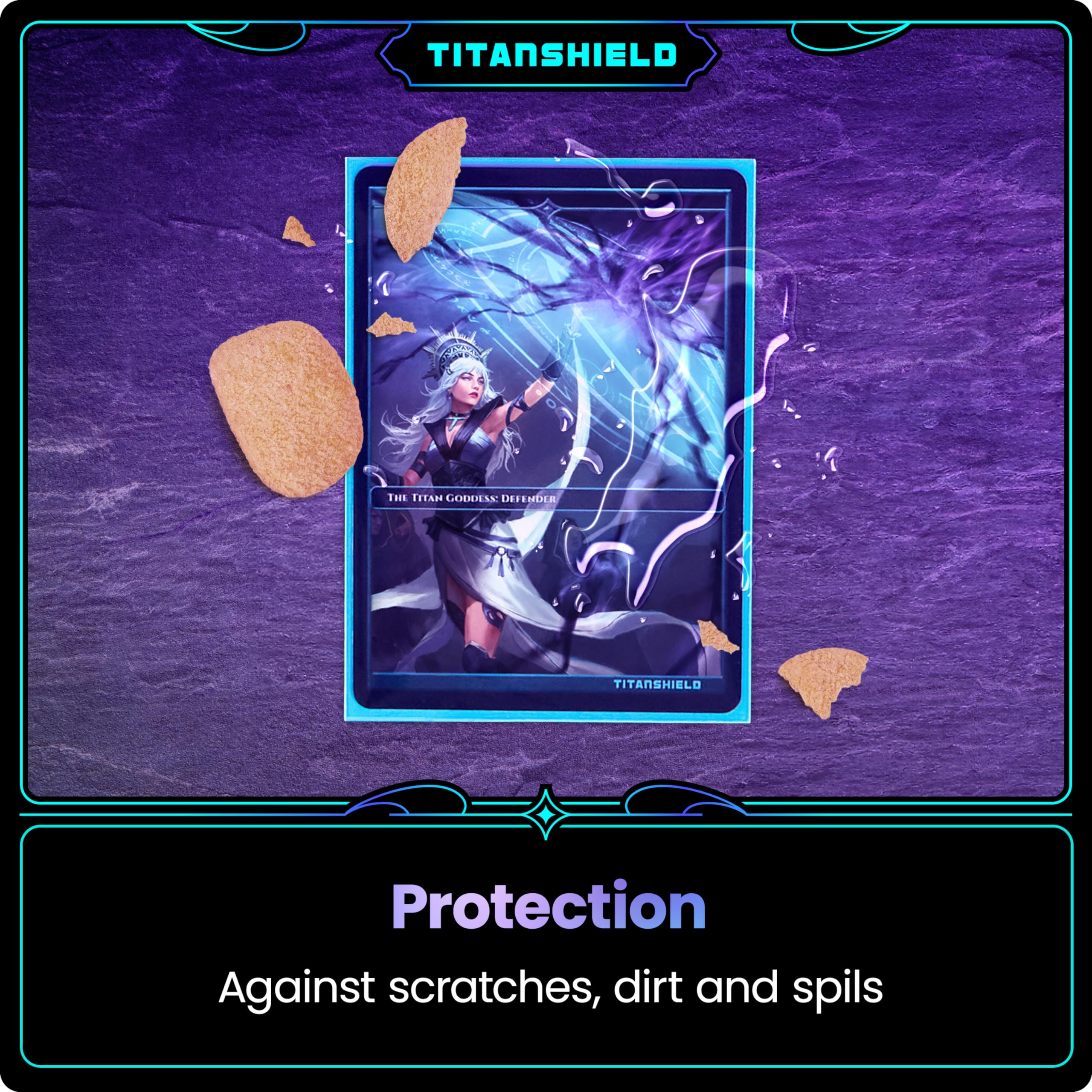 TitanShield (150 Sleeves, Black Compatible with Standard Sized Board Games, MTG Magic The Gathering, Pokemon, Lorcana and Trading Cards 2.5" x 3.5" 66x91mm