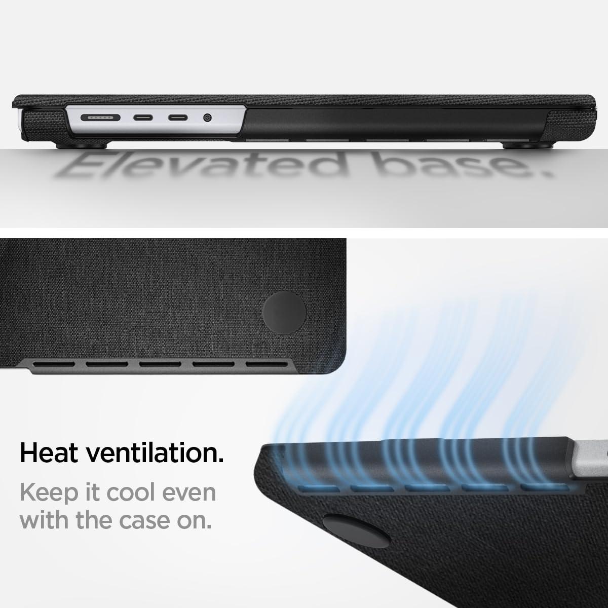 Spigen Urban Fit Designed for MacBook Pro 14 inch Case M4/Pro/Max (2024) M3/M2/M1/Pro/Max (2023-2021) A3112 A3185 A3401 A2918 A2992 A2779 A2442 Premium Knit Fabric Case - Black