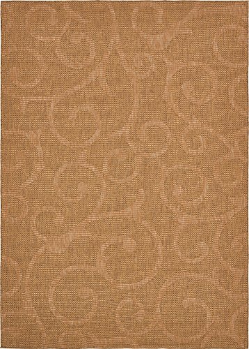 Unique Loom Outdoor Botanical Collection Area Rug - Vine (8' x 11' 4" Rectangle, Brown/ Beige)