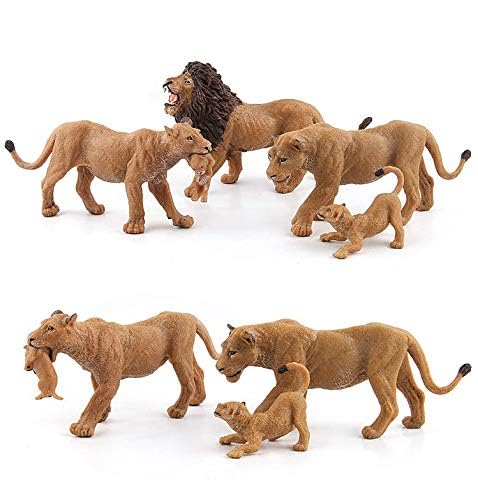 Warmtree Simulated Wild Animals Model Realistic Plastic Animal Action Figure for Collection (Lions Family)