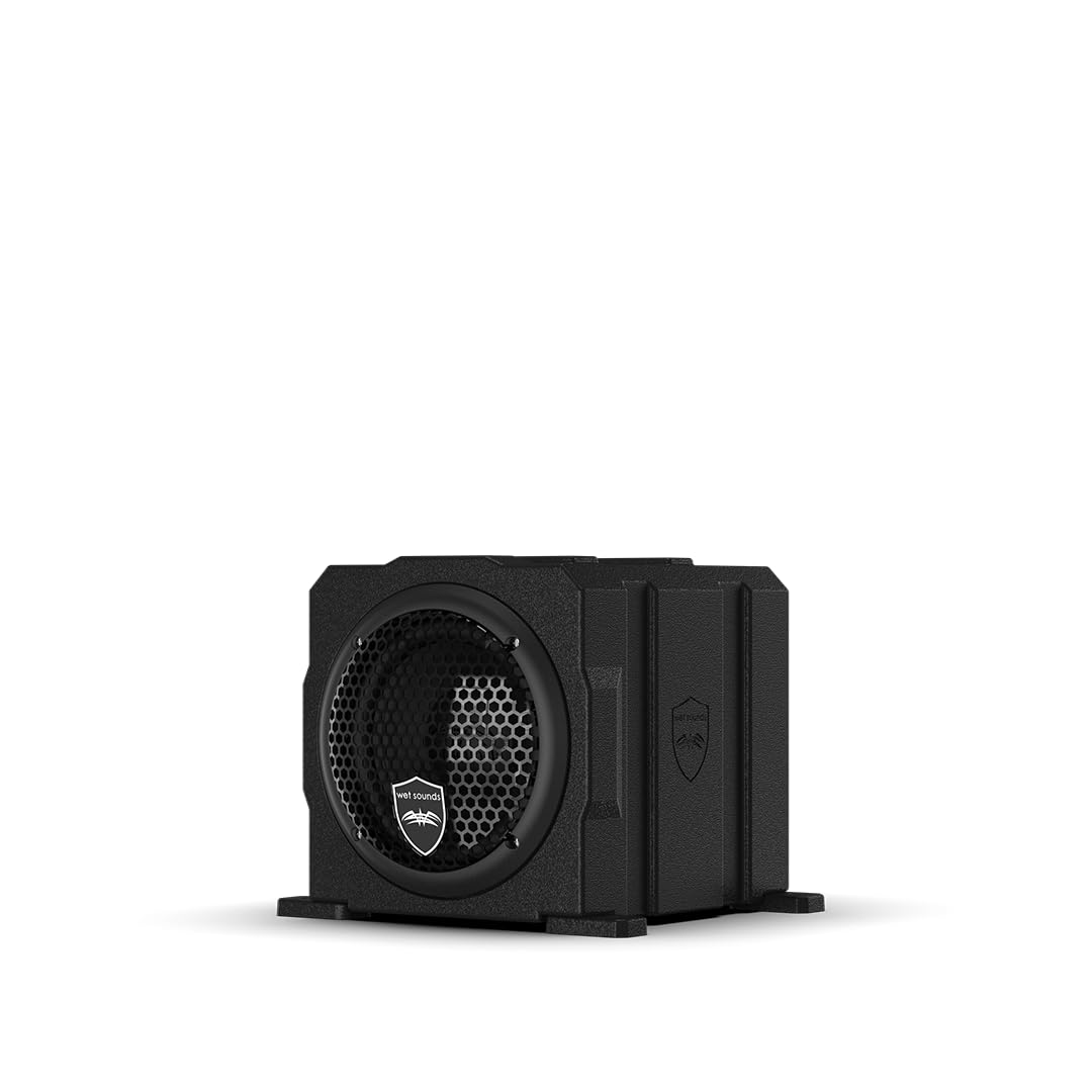 wet sounds | Stealth AS-6 | High Efficiency, 6.5" Active Marine Powered Subwoofer with Built-in 250 Watt Amp | Remote Level Control Included (Black)