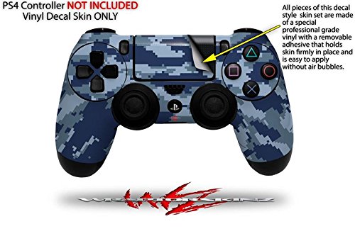 WraptorSkinz Skin Compatible with Sony PS4 Dualshock Controller PlayStation 4 Original Slim and Pro WraptorCamo Digital Camo Navy (Controller NOT Included)