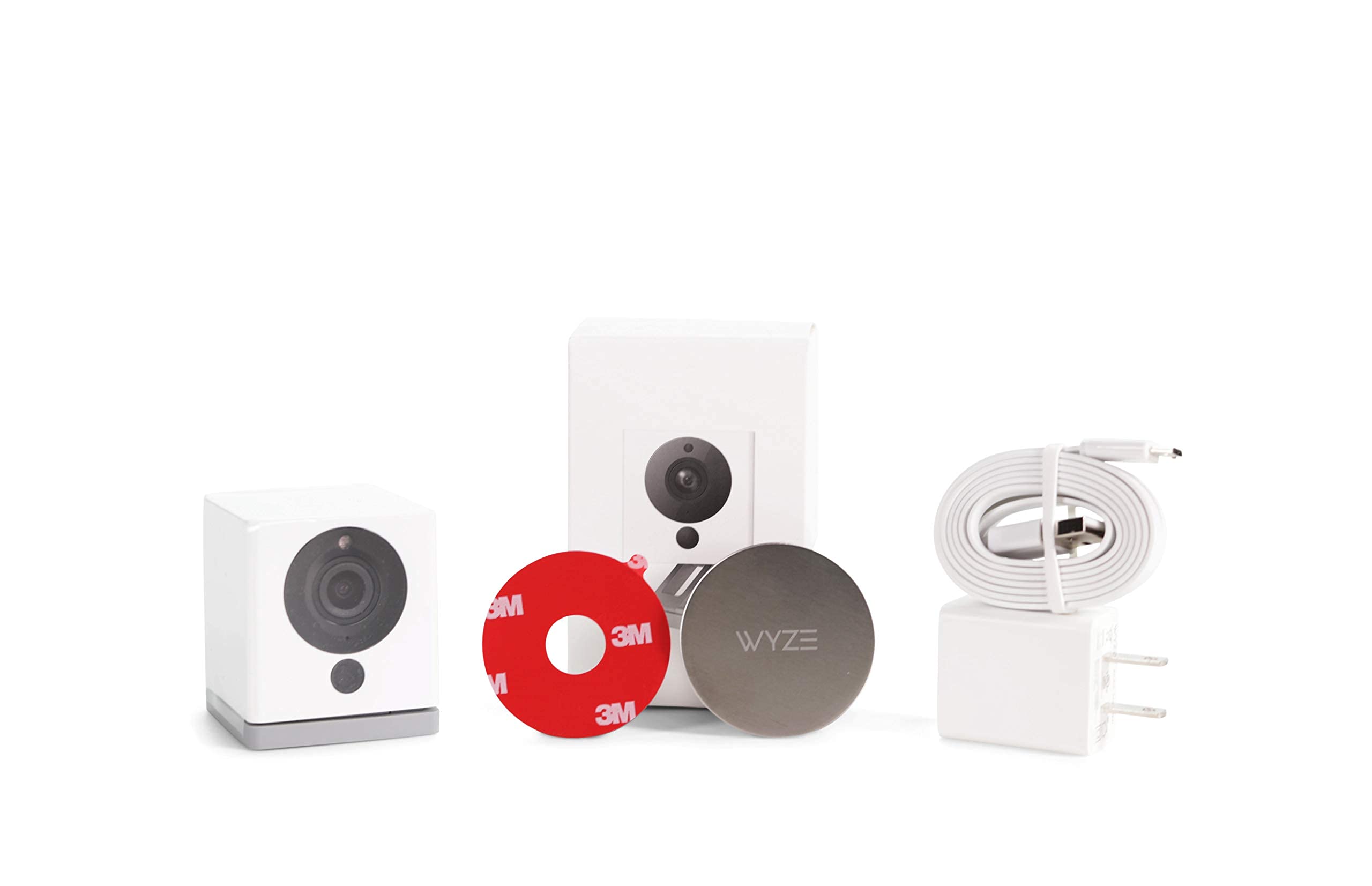 Wyze Cam 1080p HD Indoor WiFi Smart Home Camera with Night Vision, 2-Way Audio, Works with Alexa & the Google Assistant (Pack of 2), White - WYZEC2X2