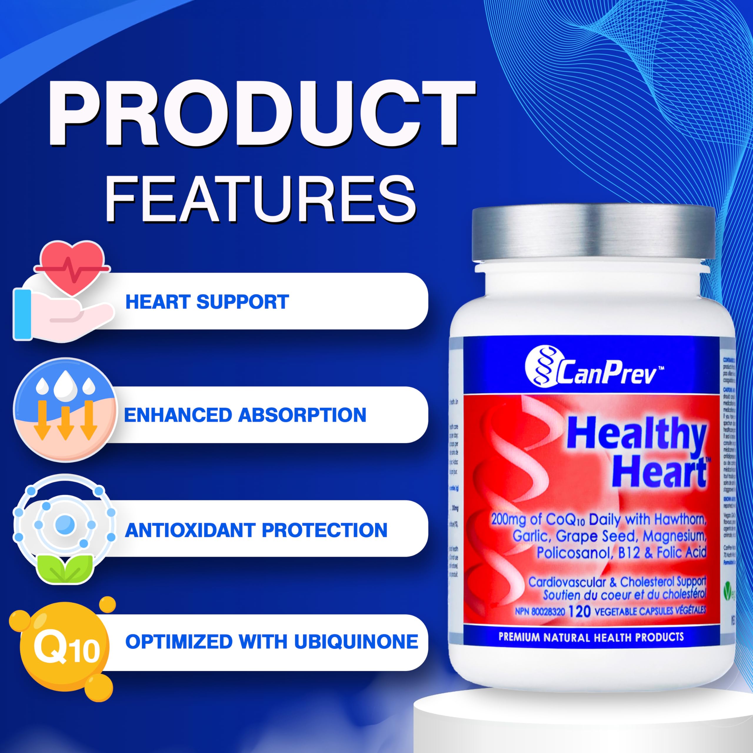 CanPrev Healthy Heart Vegi Capsules, 120 Count