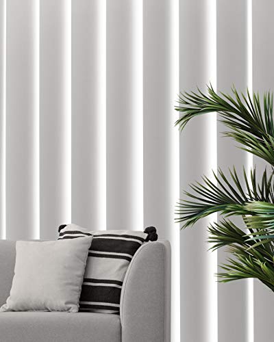 CHICOLOGY Vertical Blinds , Door Blinds & Shades , Blackout Window Shade , Vertical Blinds for Doors , Sliding Blinds Oxford White (Vinyl) 78"W X 84"H