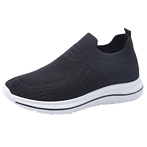 FASDNENDYS Shoes Fashion Comfortable Running Solid Flat Lightweight Ladies Color Women's Friendly Shoes Black