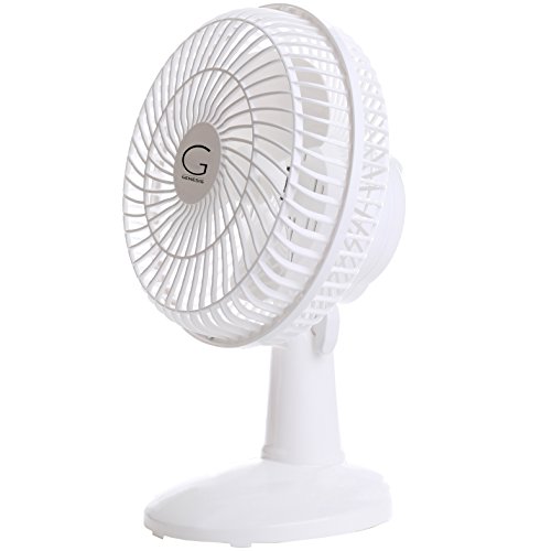 Genesis 6-Inch Clip Convertible Table-Top & Clip Fan Two Quiet Speeds - Ideal For The Home, Office, Dorm, More White (A1CLIPFANWHITE)
