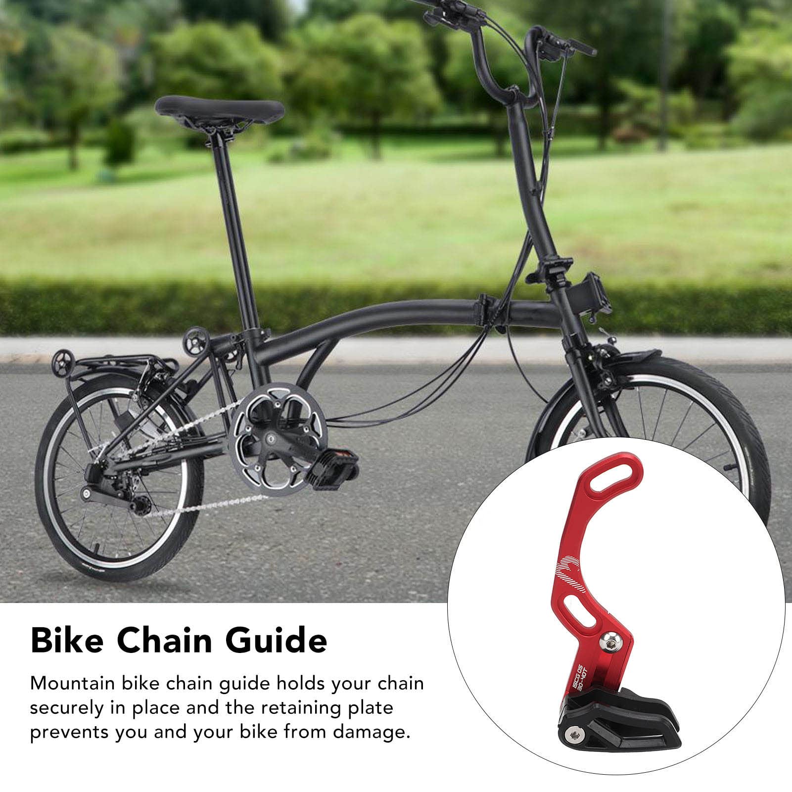 DAUERHAFT Cycling Chain Guide, Replacement Red Aluminum Alloy Bike Chain Guide Lightweight Easy Installation for Road Bike