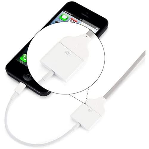 Lightning to 30-Pin Adapter, iPhone 8 Pin Male to 30 Pin Charger ipad Connector Adapter Data Sync Cable Connector Compatible iPhone 14/13/12/11/X/8/iPad/Bluetooth (White)
