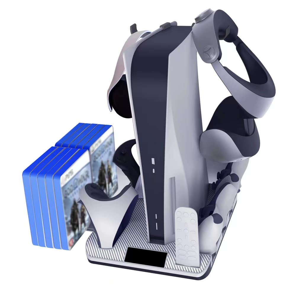 for PS5 Console Multifunctional Cooling Stand Charging Station with Dual Controller Charger CD VR2 Helmet Storage for PS VR2 Handle Charging Dock Bracket
