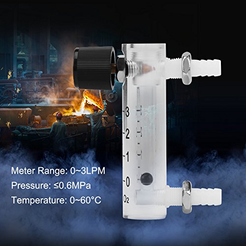 FTVOGUE Gas Regulator LZQ-2 Flowmeter 0-3LPM Flow Meter with Control Valve for Oxygen/Air/Gas