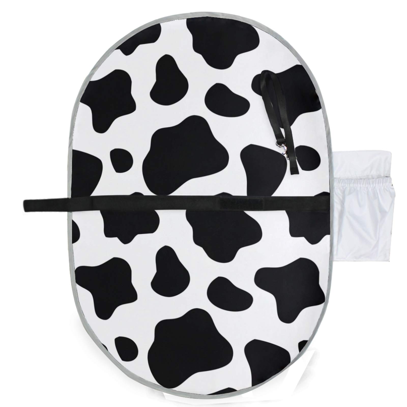 Cow Baby Changing Pad, Portable Diaper Changing Pad, Diaper Bag Mat, Foldable Travel Changing Station | Stroller Strap,Side Pocket for Wipes Diaper