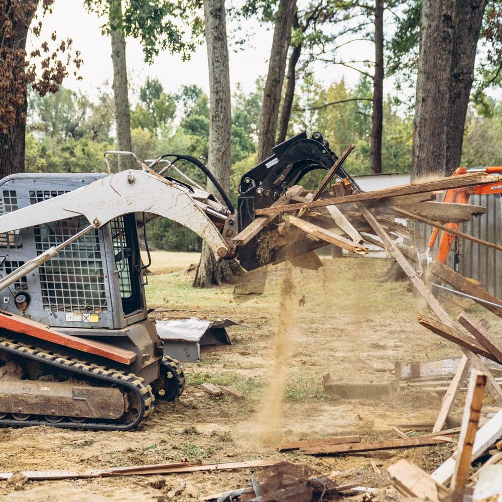 Titan Attachments Skid Steer 60 in. Demolition Grapple Bucket Attachment Heavy-Duty Series
