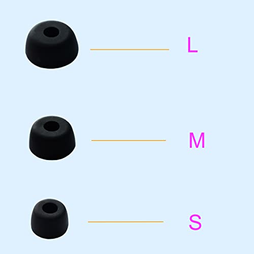 Luckvan 6 Pairs Silicone Ear Tips for Jabra Elite 75t/ 65t/ Active/ 7 Pro/Elite 3 Eartips Replacement Silicone for Jabra Earbuds, Black