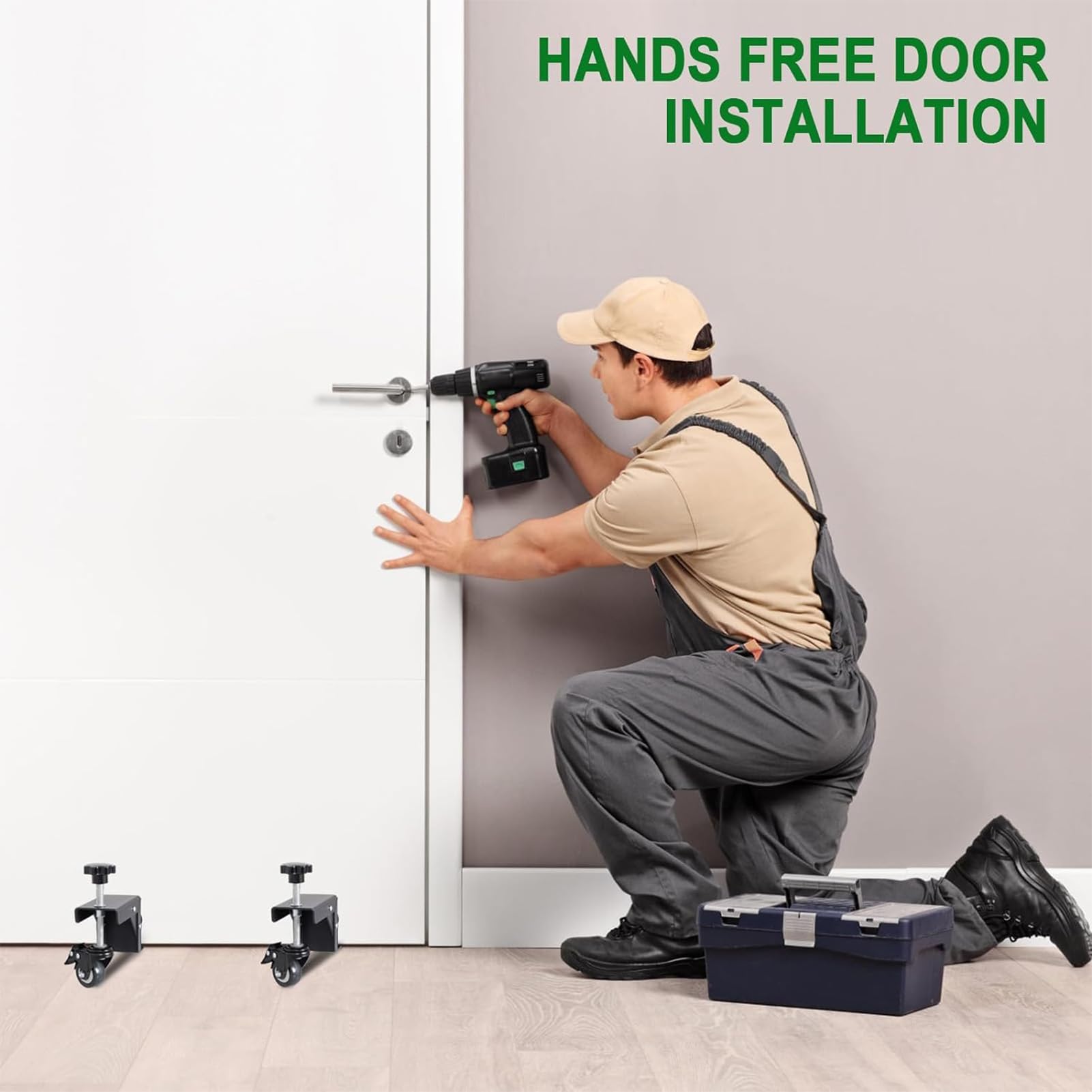 Door Board Dolly Sturdy Adjustable Panel Mover Cart with Rotating Wheels 2Pcs, for Thick Doors