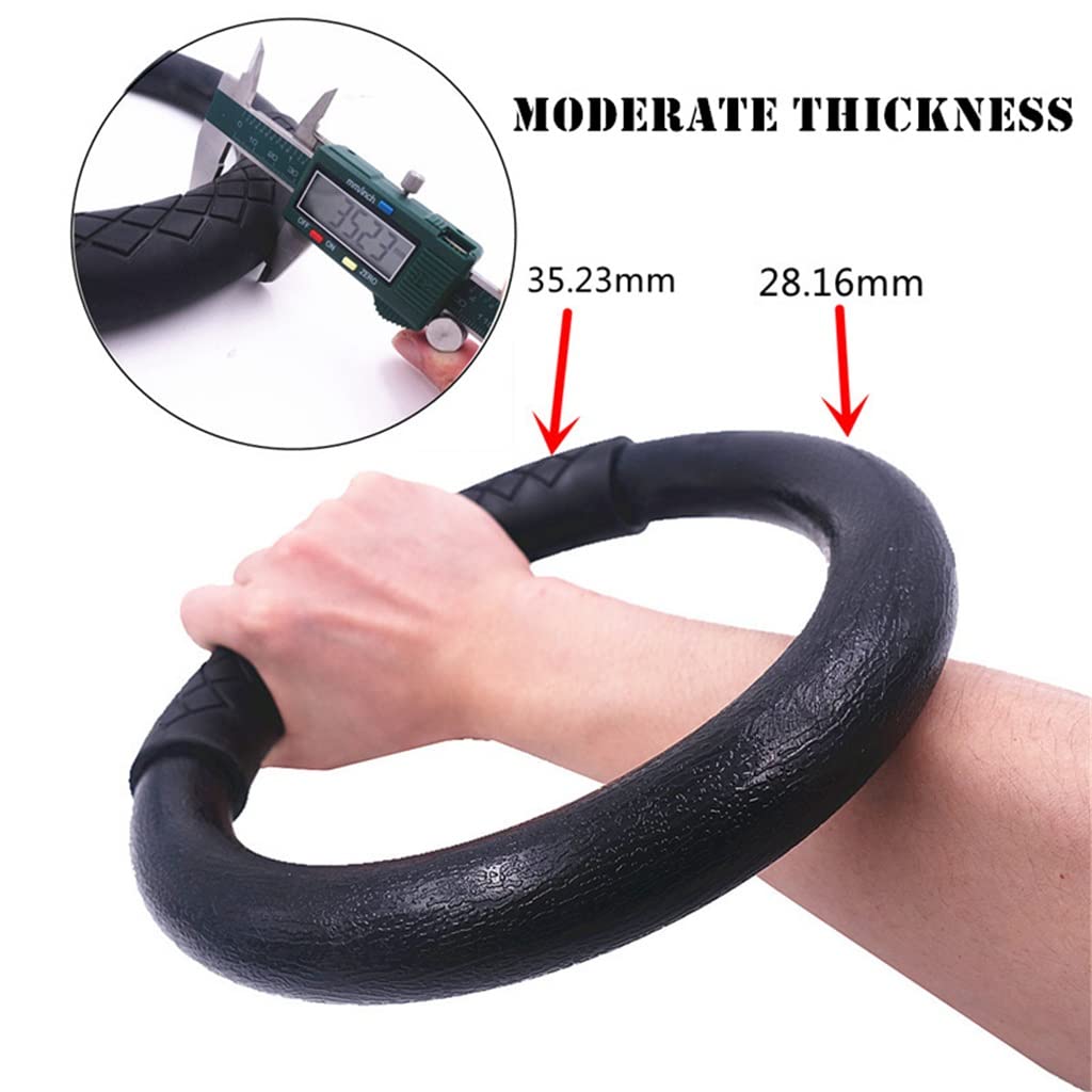 DHTDVD ABS Gym Rings Gymnastics Rings with Adjustable Webbing Straps Foam Handle for Muscle Exercise Fitness Pull Ups Training