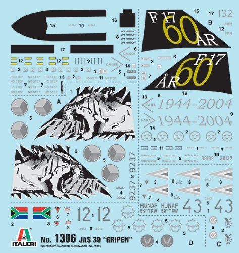 Italeri Jas 39 Gripen Aircraft Model 1306S