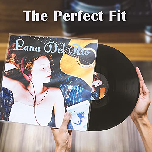 Claev Record Sleeves for Album Covers - 100 Clear Plastic Outer Sleeves to Protect 12" LP Vinyl Record Albums - 12.75 x 12.75 inch & 3 mil Thick - Archival Quality for Collection Protection