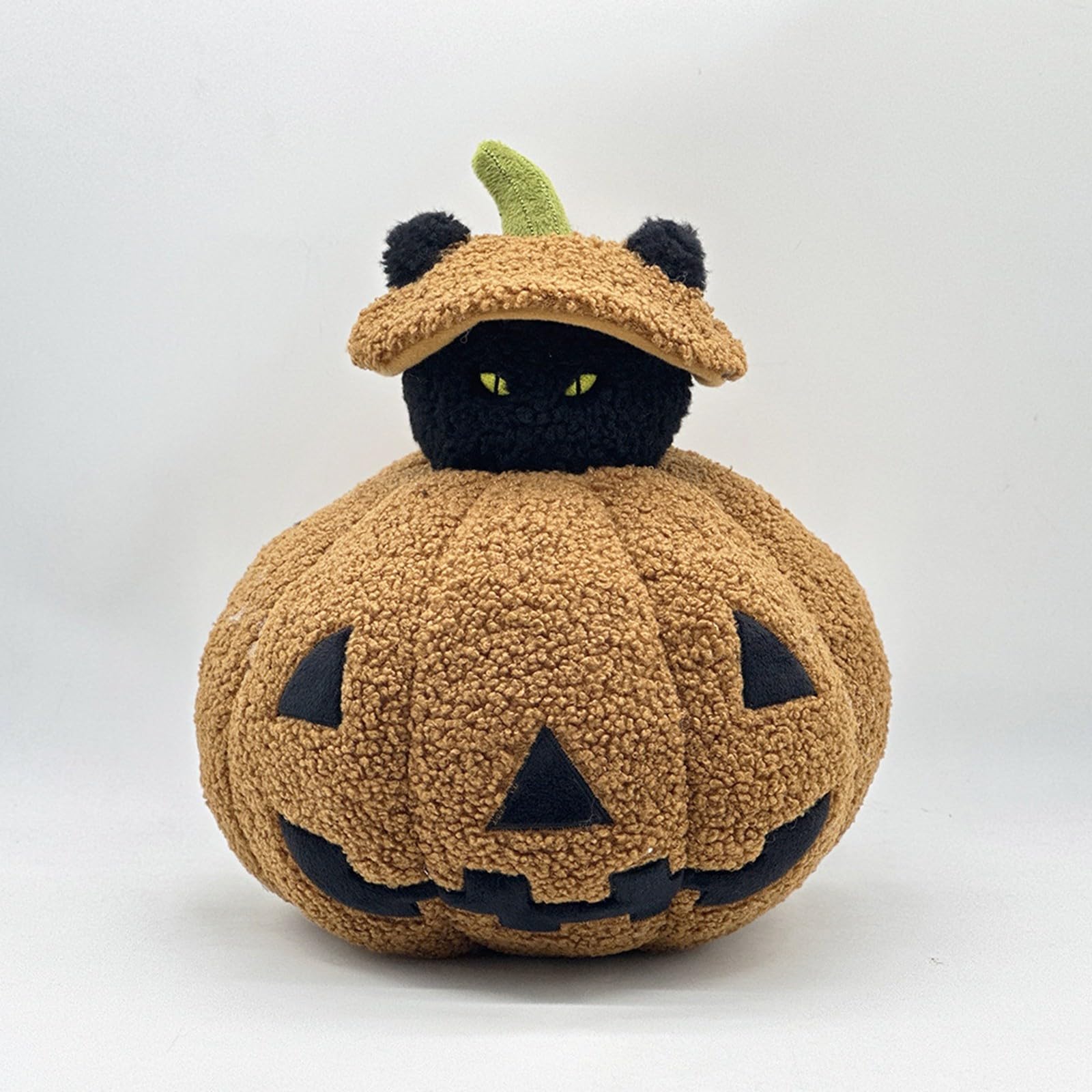 Halloween Black Cat Pumpkin Toy Pillow Holiday Pillow Halloween Pumpkin Plush Toy, Cute Cat Hides in Pumpkin Pillow,Cat Pumpkin Peeping Plush Pillow Home Decoration