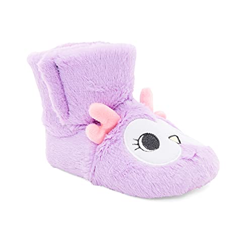 Simple Joys by Carter's Unisex Babies and Toddlers Fuzzy Slipper, Lilac, Owl, X-Small Toddler