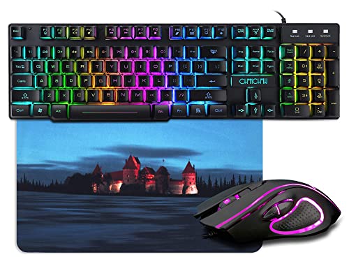 CHONCHOW Gaming Wireless Keyboard and Mouse Combo (USB Wired)