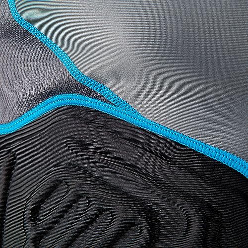 CHAMPRO Men's Standard Bull Rush Football Compression Shirt with Integrated Cushion System, Charcoal, Black Inset, Large