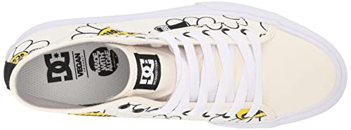 DC Women's Manteca Hi TXSE Skate Shoe, White/Black/Flower, 11