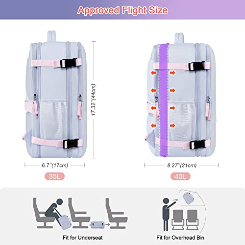Sinaliy Large Travel Backpack for Women, 40L Carry On Backpack, 17 Inch Laptop Waterproof Backpack, College Bookbag, Backpack for Women, as Person Item Flight Approved