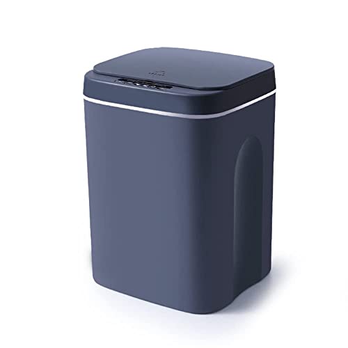 Smart Trash Can,Touchless Bathroom Trash Can with Lid,4.23 Gallon Motion Sensor Kitchen Garbage Can 16L Plastic Slim Trash Bin for Office,Living Room,Bedroom(No Battery) (16L, Blue)