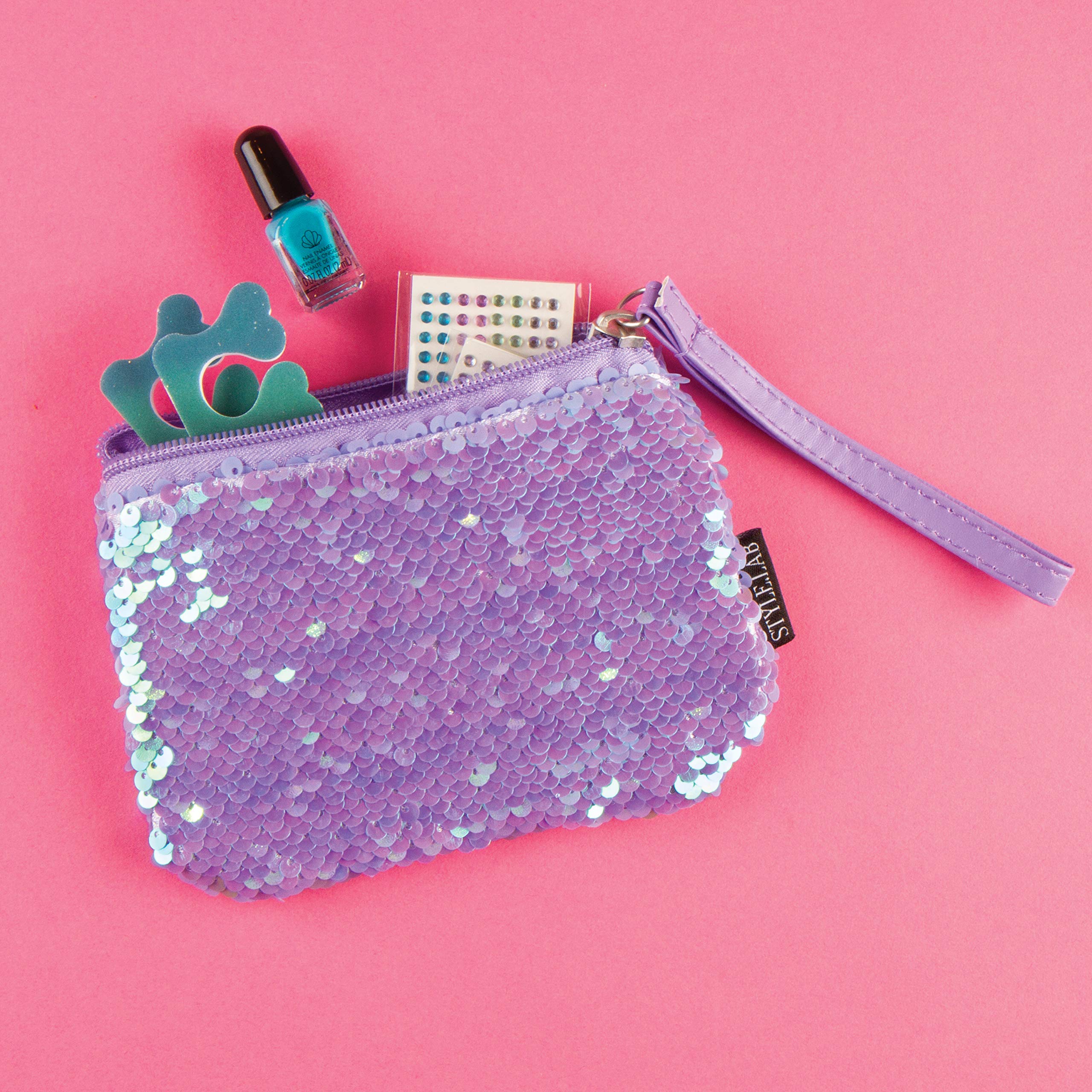 Style.Lab by Fashion Angels Magic Sequin Wristlet - Periwinkle/Seafoam