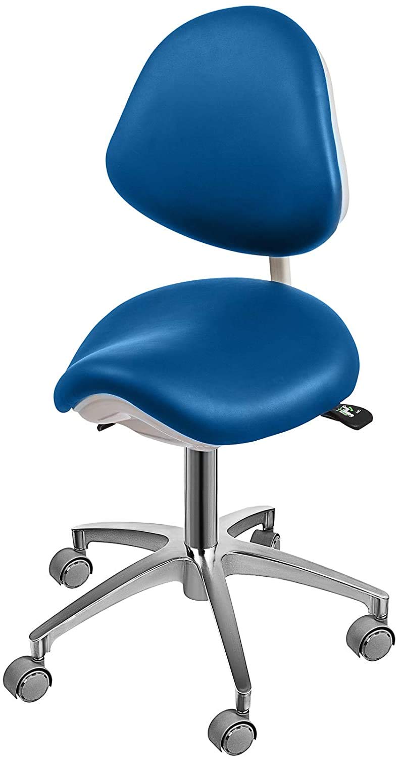ORILAO Dental Mobile Height Adjustable Chair Saddle Doctor's Stool PU Leather Dentist Chair Dental Stool