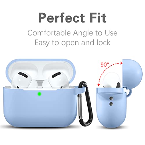 Lerobo for AirPods Pro 2nd/1st Generation Case Cover with Keychain & Lanyard,Soft Silicone Skin Full Protective AirPod Pro Case for Apple Airpod Pro 2022/2019 Charging Case [Front LED Visible] Lilac
