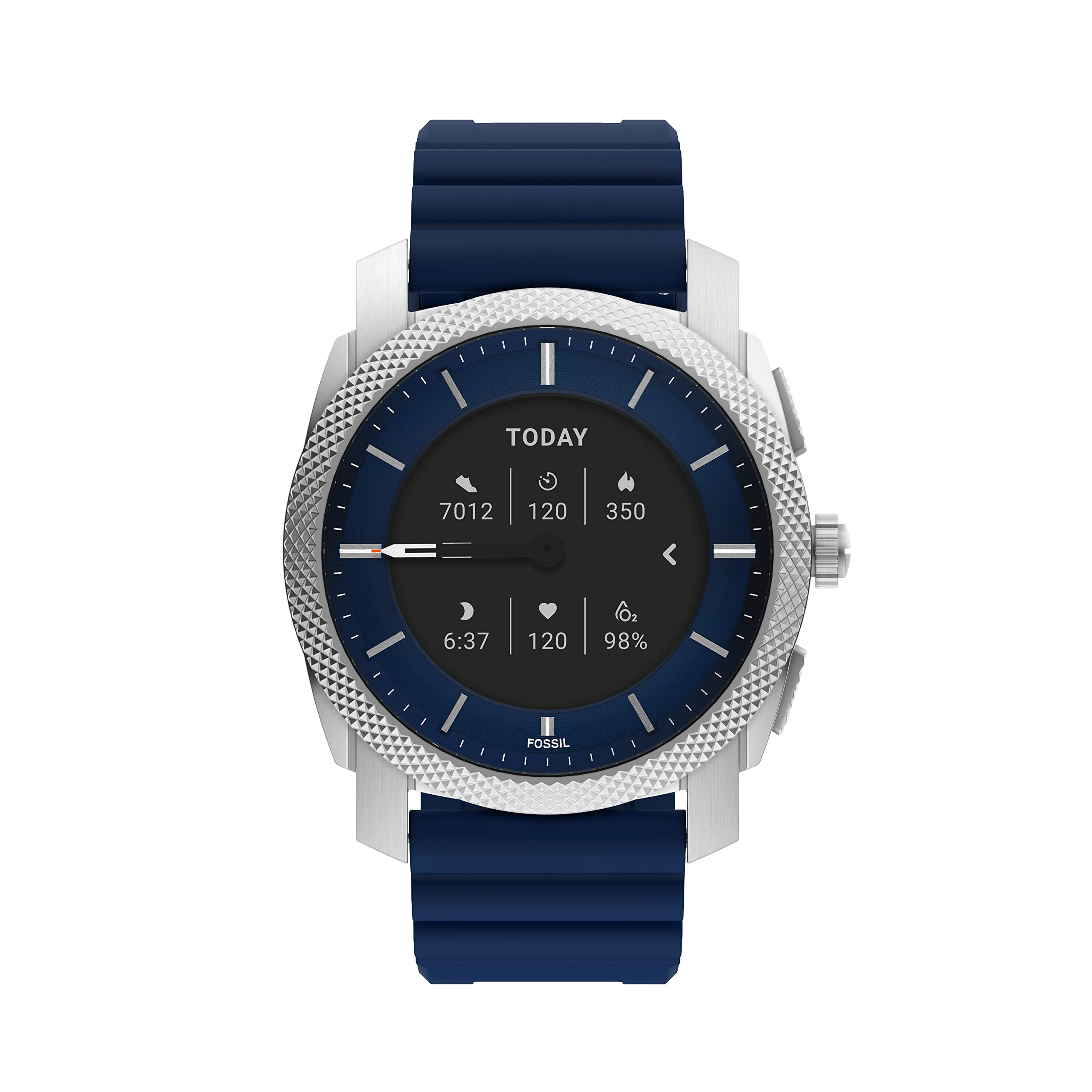 Fossil Men's Machine Gen 6 Hybrid 45mm Stainless Steel Mesh Smart Watch, Color: Black (Model: FTW7062)