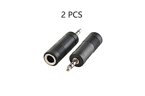 SHANFEILU 3.5mm 3 Pole Male Plug to 6.35mm Female Stereo Jack Audio Adapter 1/4 inch Female to 1/8 inch Male Headphone Microphone Converter Connector 2-Pack