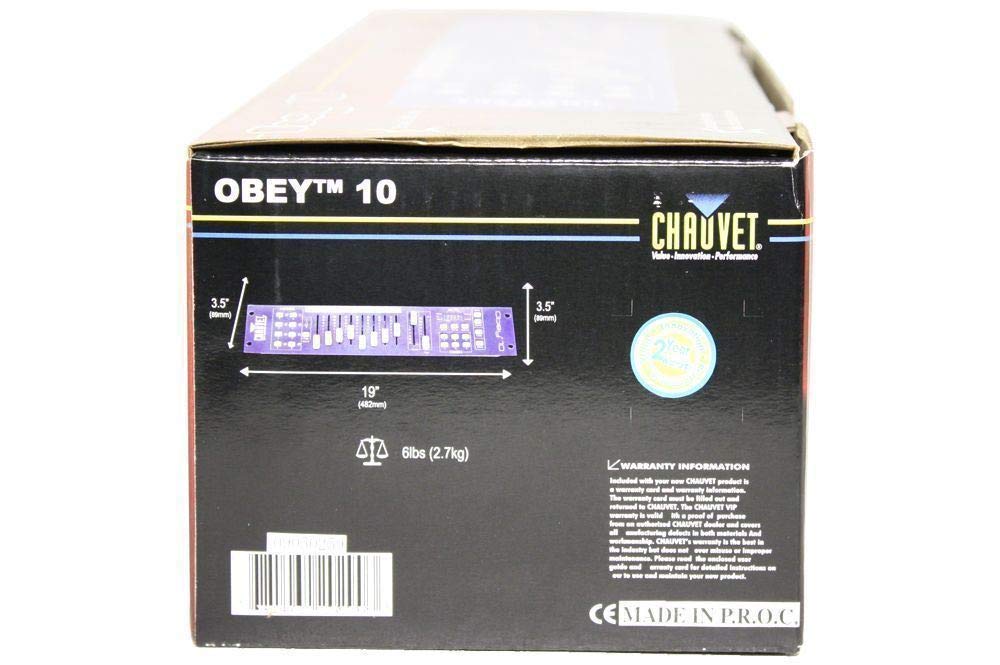 Chauvet Obey 10 LED Universal DMX-512 Lighting Controller + 10' + 25' Cables