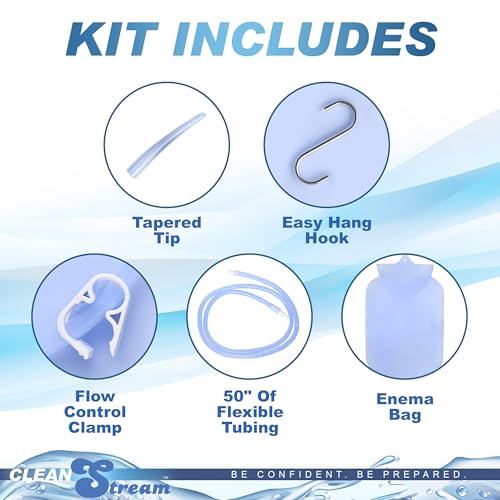 Clean Stream Silicone Open Flow Top Douche Enema Bag