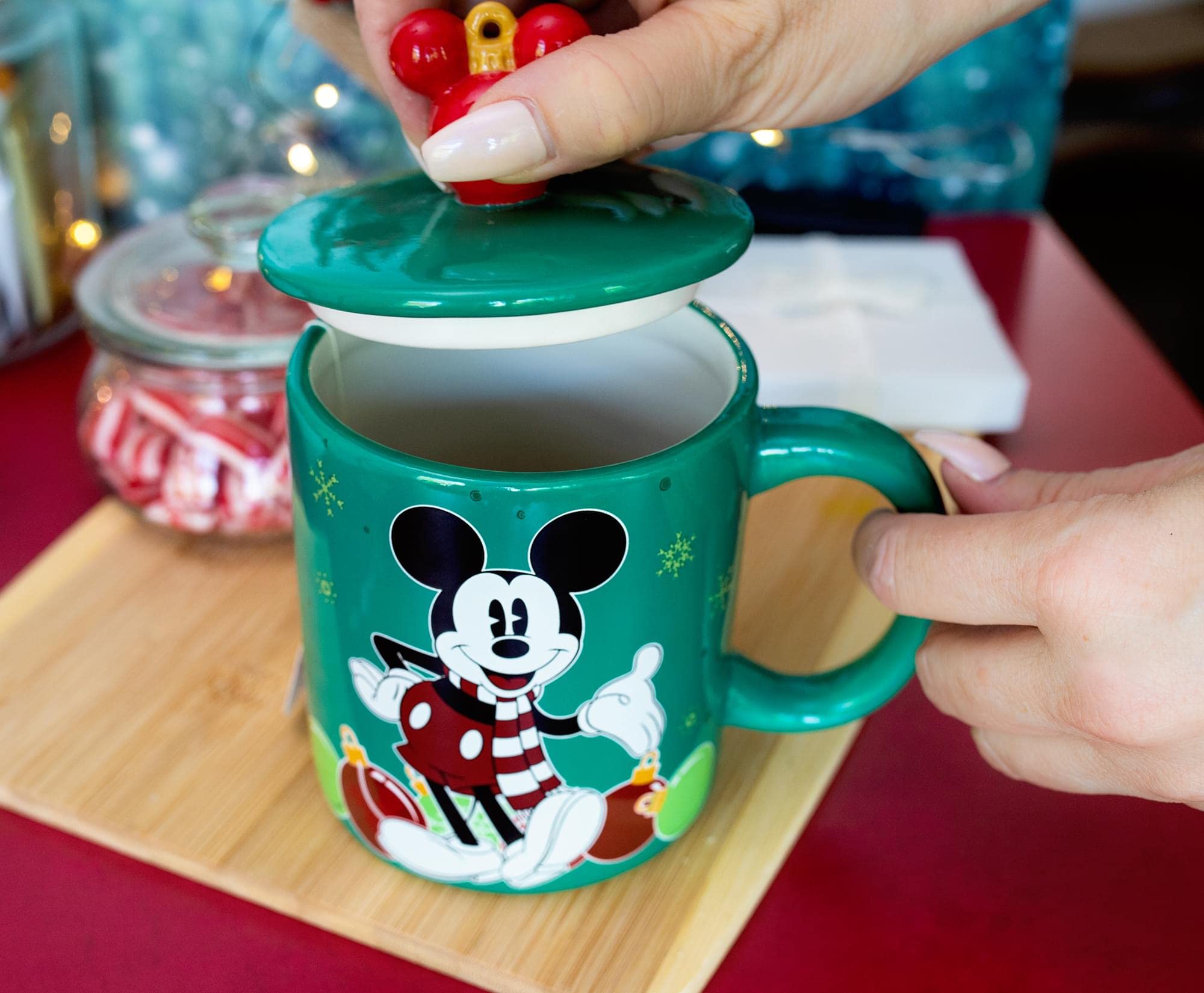 Disney Mickey Mouse Holiday Ornaments Ceramic Mug | Holds 18 Ounces