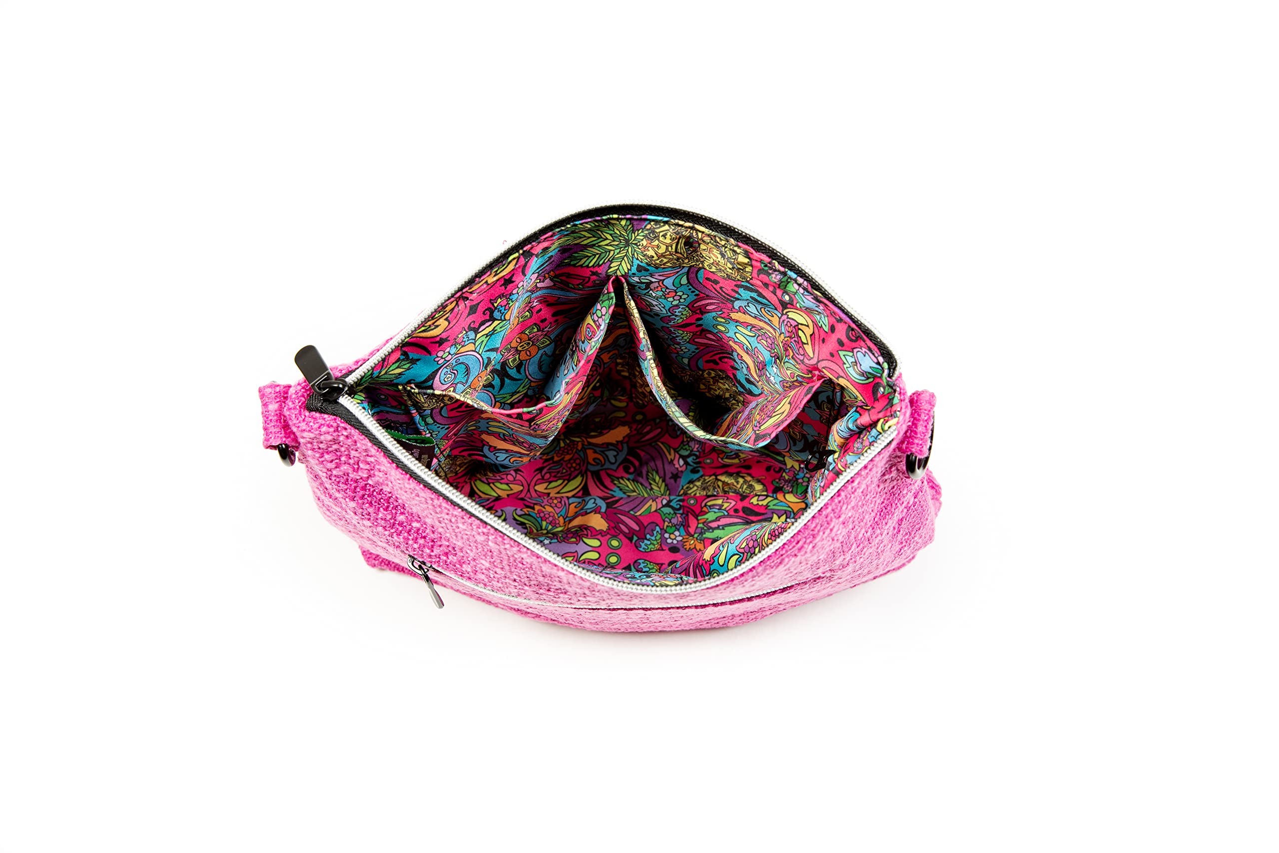 DIME BAGS - Day Tripper - Hemp Shoulder Bag, Crossbody and Clutch Purse, Custom Interior Lining by Ellie Paisley (Black)