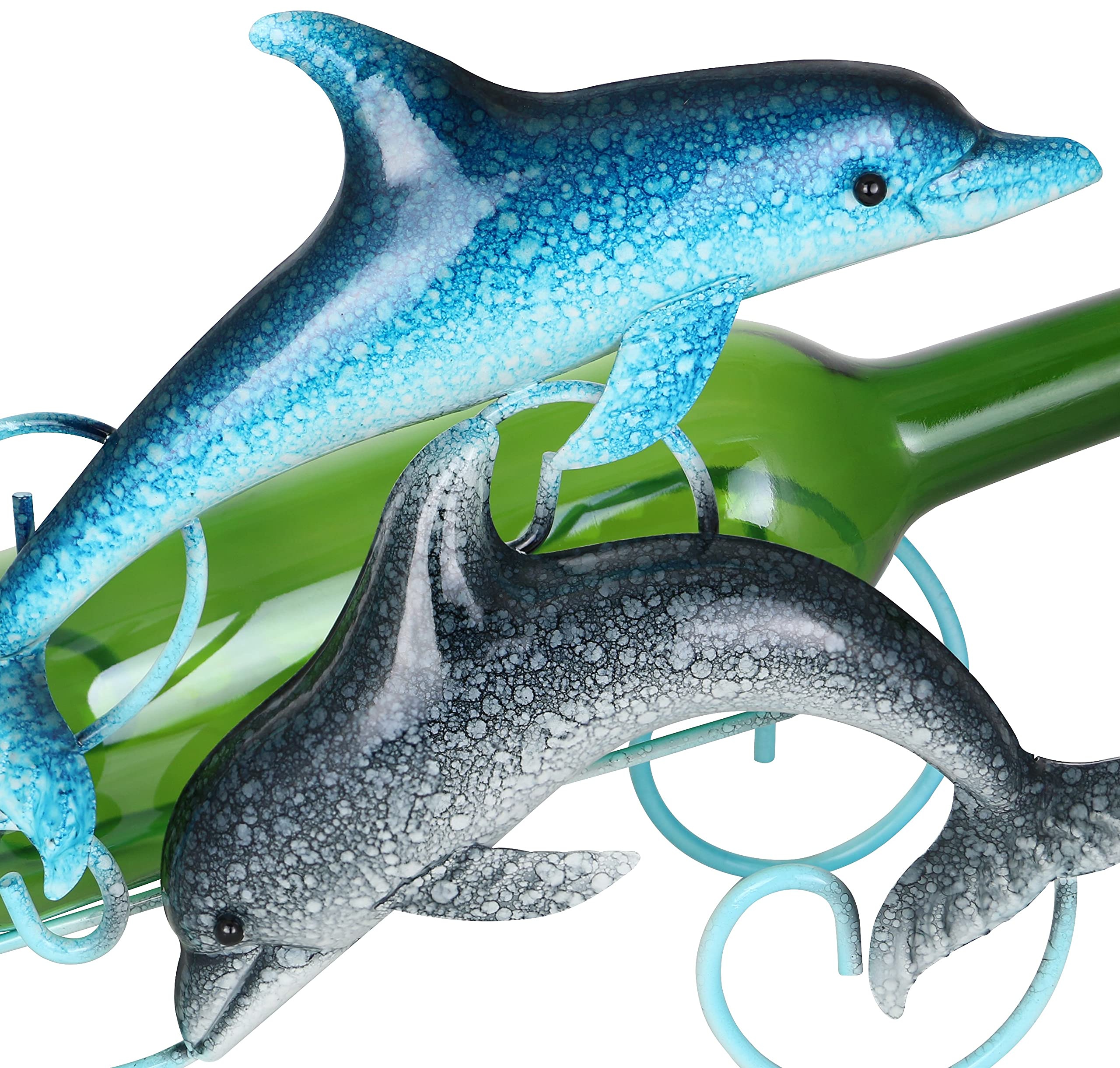 Dancing Bottlenose Dolphin Metal Wine Bottle Holder