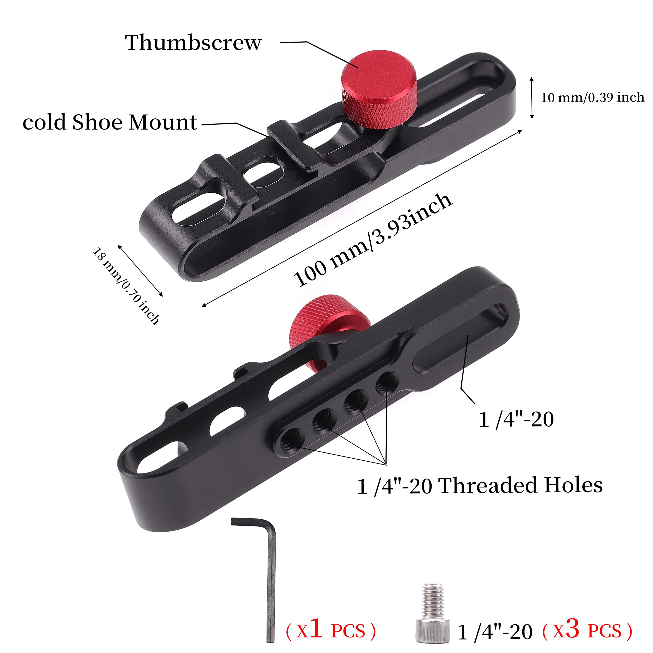 FOTGA Solid State Drive SSD Holder Bracket with 1/4"-20 Screws Lock,Cold Shoe Mount for Samsung T5 SSD BMPCC 4K 6K Pro Zcam Camera