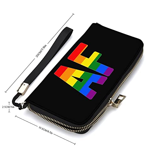 FunnyStar LGBT Gay Pride AF Women's Long RFID Hand Wallet Wristlet Clutch Purse PU Leather Handbag with Wrist Strap