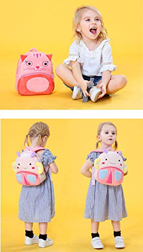 Ladyzone Toddler Backpack Zoo Animals Backpacks Cute Plush Bag Cartoon 10" Preschool Book Bag For 2+ Years Girls Boys (Shark)