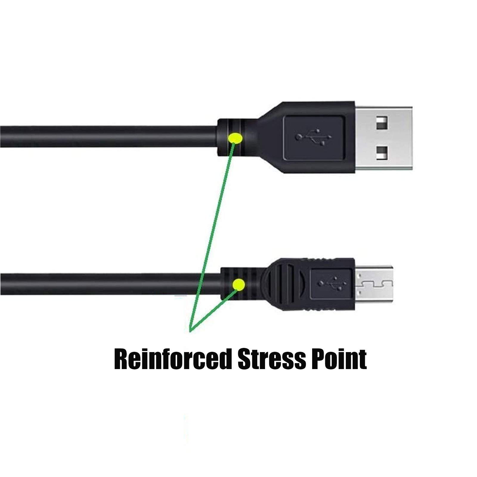 Charger Cable for PS3 Controller, 2Pack 10FT Long Mini USB Data Sync Transfer Charging Cord Compatible with Playstation 3, PS3 Slim, PS Move Controller