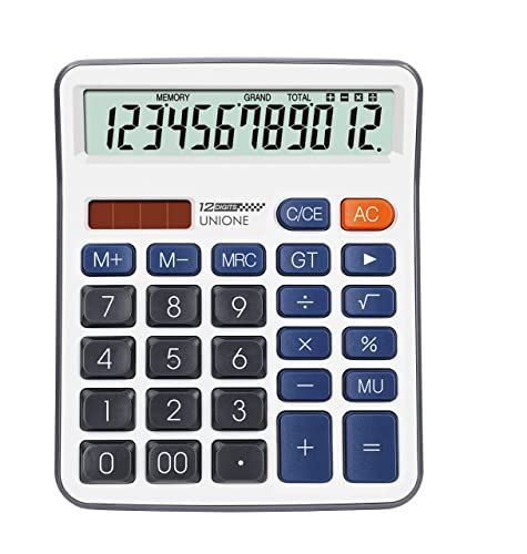 Large LCD Calculator, Dual Power Desktop Business, High School, UNIONE CX-950 4.7×6inch