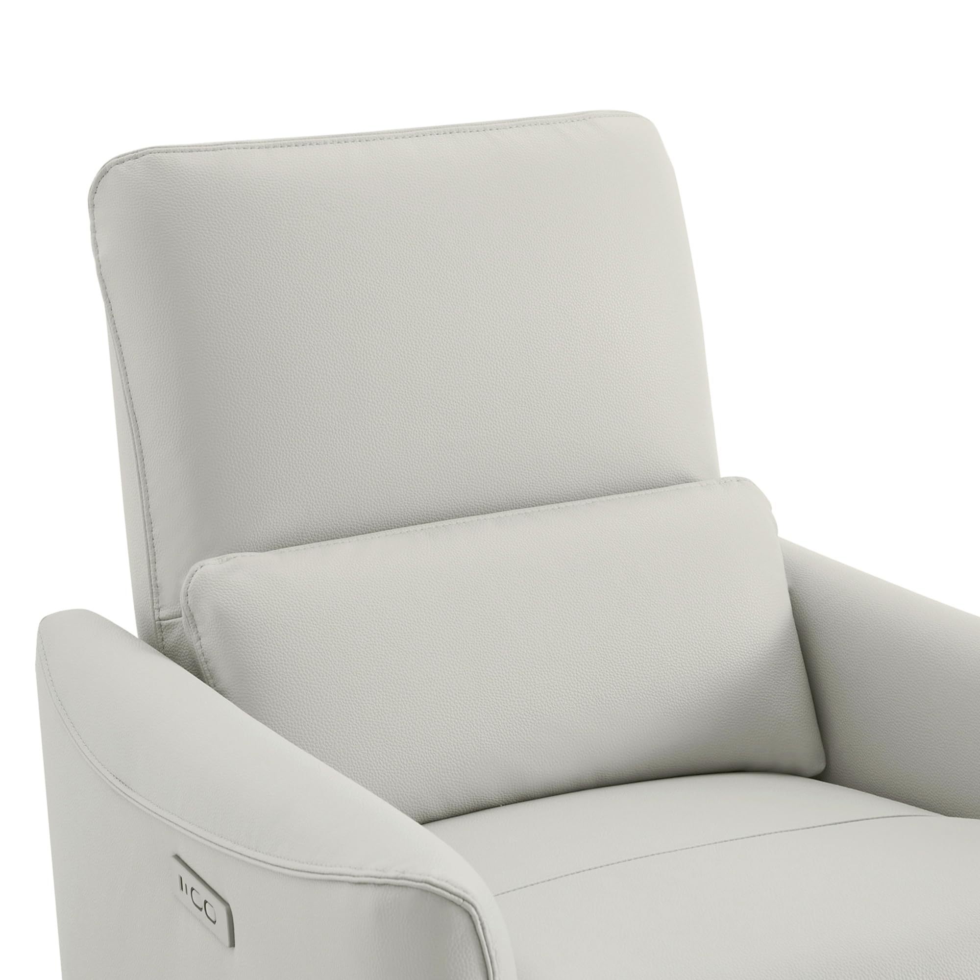 CHITA Power Recliner Swivel Glider, FSC Certified Upholstered Faux Leather Living Room Reclining Sofa Chair with Lumbar Support, Cream