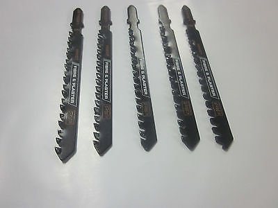 HM/CT 5pc T-SHANK SPECIAL FIBRE & PLASTER 6-tpi 4" CARBIDE JIGSAW BLADES T141HM