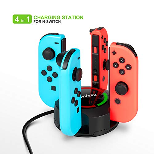Charging Dock for NS Switch Joy-Con, innoAura Switch Joy-Con 4 in 1 Charger Stand with LED Indication